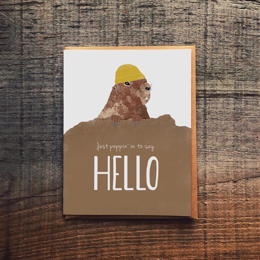 Just Popping up to Say Hello - Ground Hello Card - Etsy