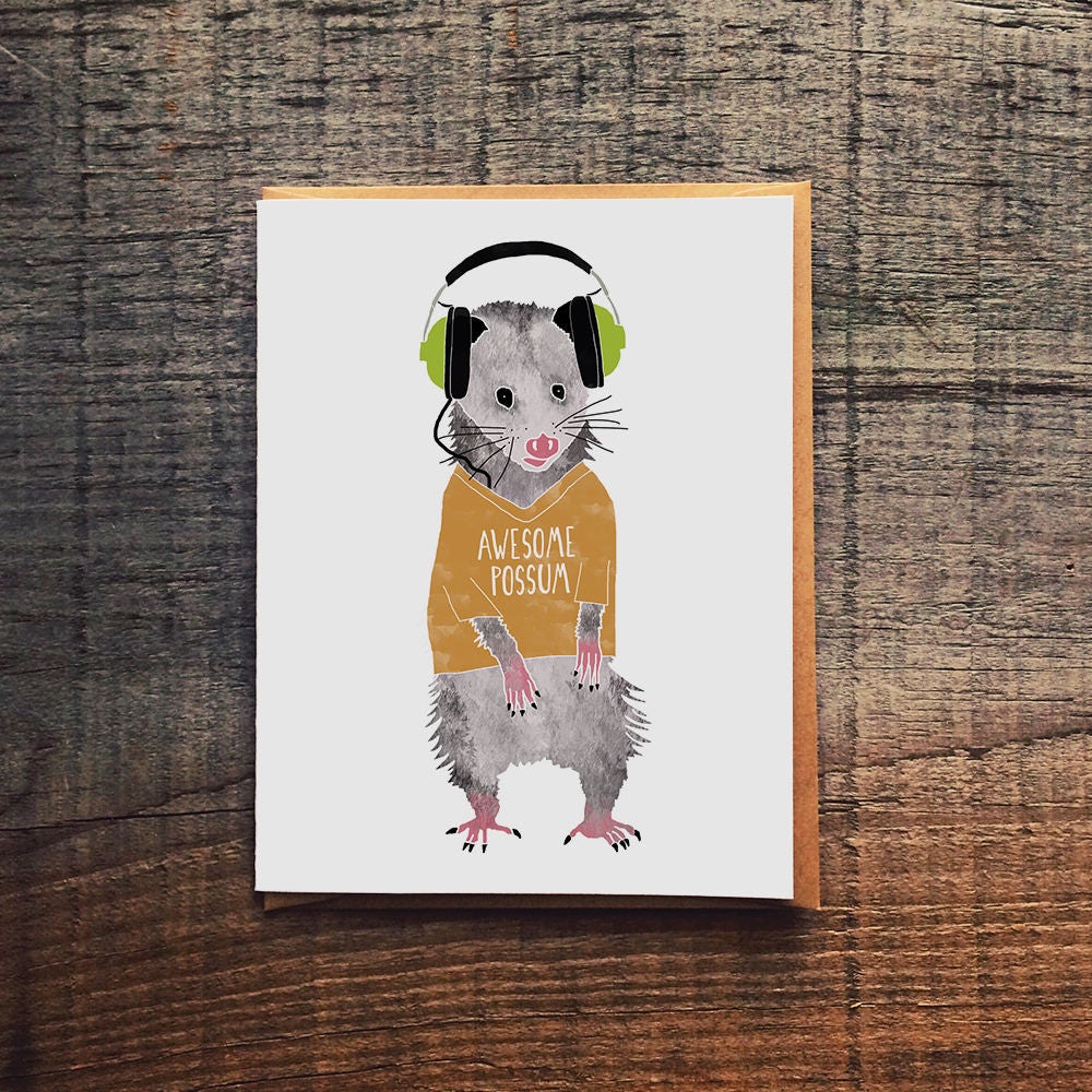 Awesome Possum Funny Miscellaneous Animal Card Possum Card - Etsy