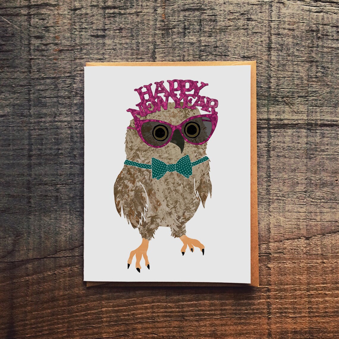 Happy New Year Card, Owl New Year 2021 Card Set, Funny New Year Card ...