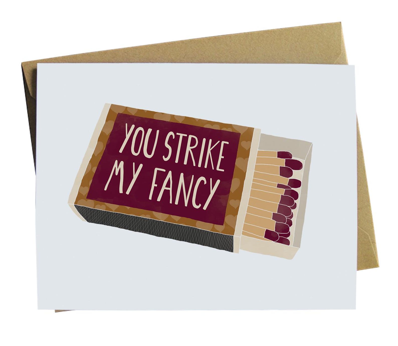 You Strike My Fancy - Matchbox - Valentine's Day Love Card - Etsy