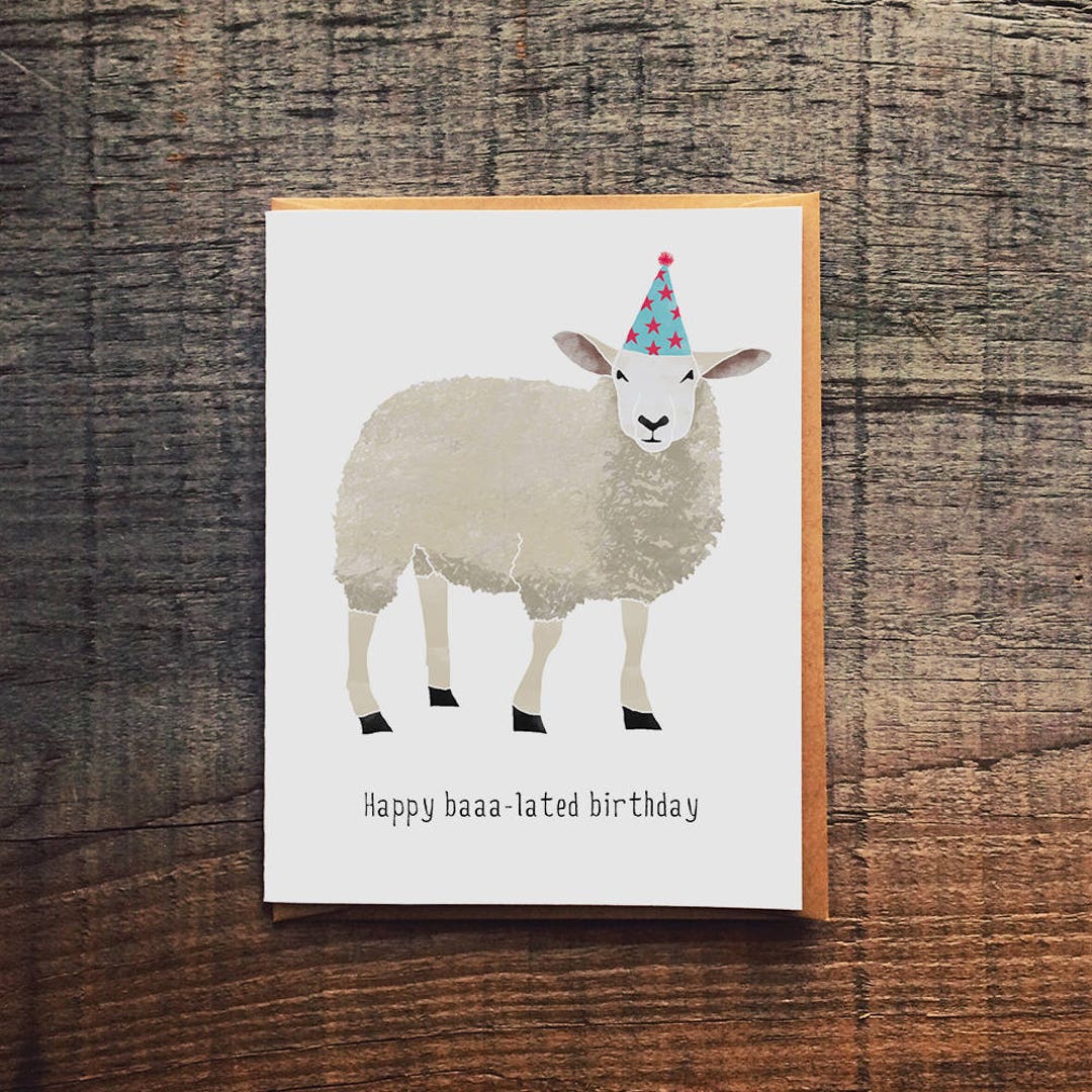 Happy Baaa-lated Birthday - Sheep Pun Card - Etsy