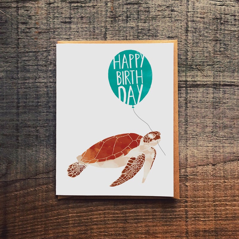 Turtle Birthday Card - Etsy