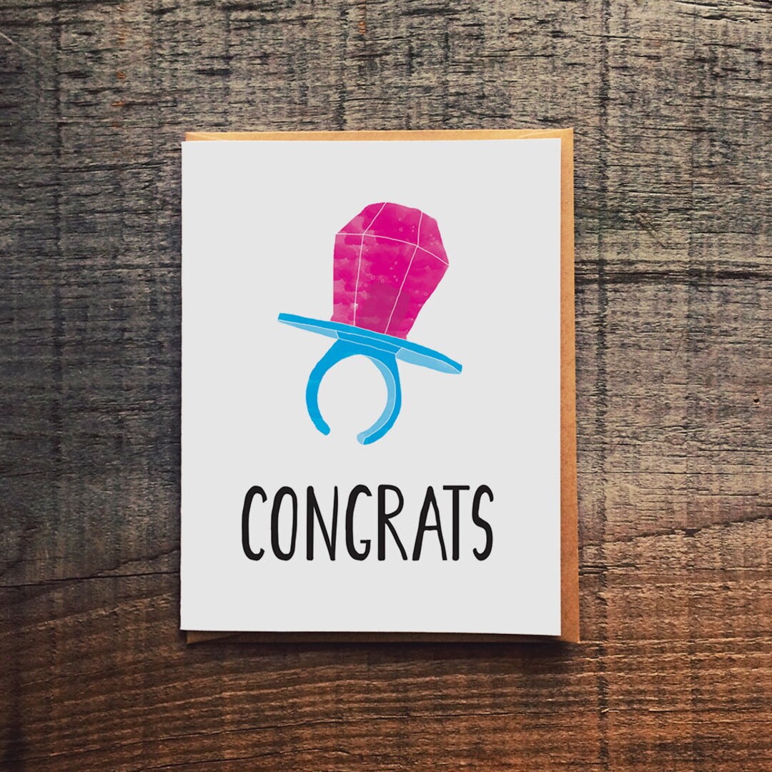 Congrats Card, Pop Ring Card, Funny Engagement Card, Greeting Card ...