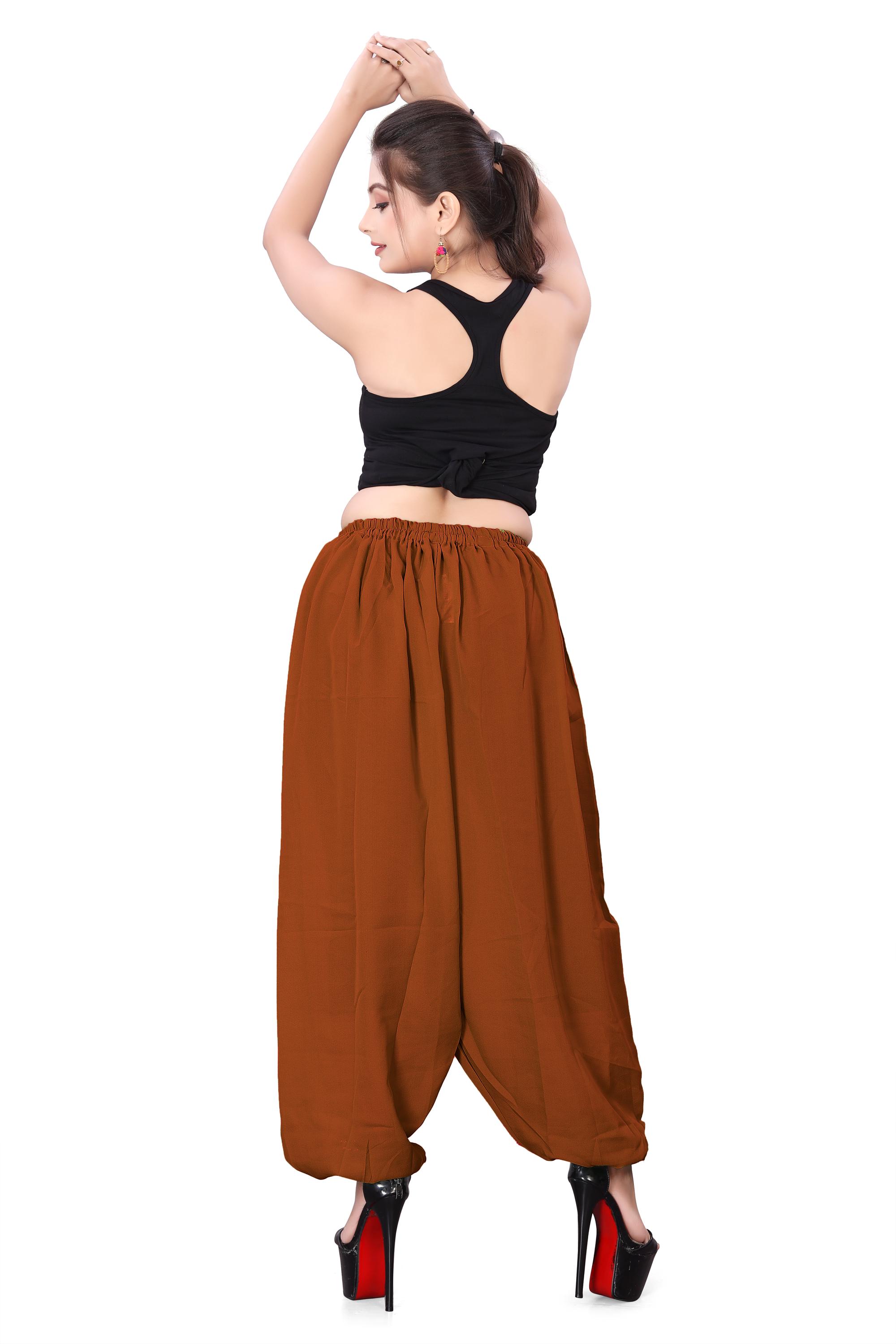 Women Belly Dancing Chiffon Sheer Harem Pant Long Length Elastic Waist ...