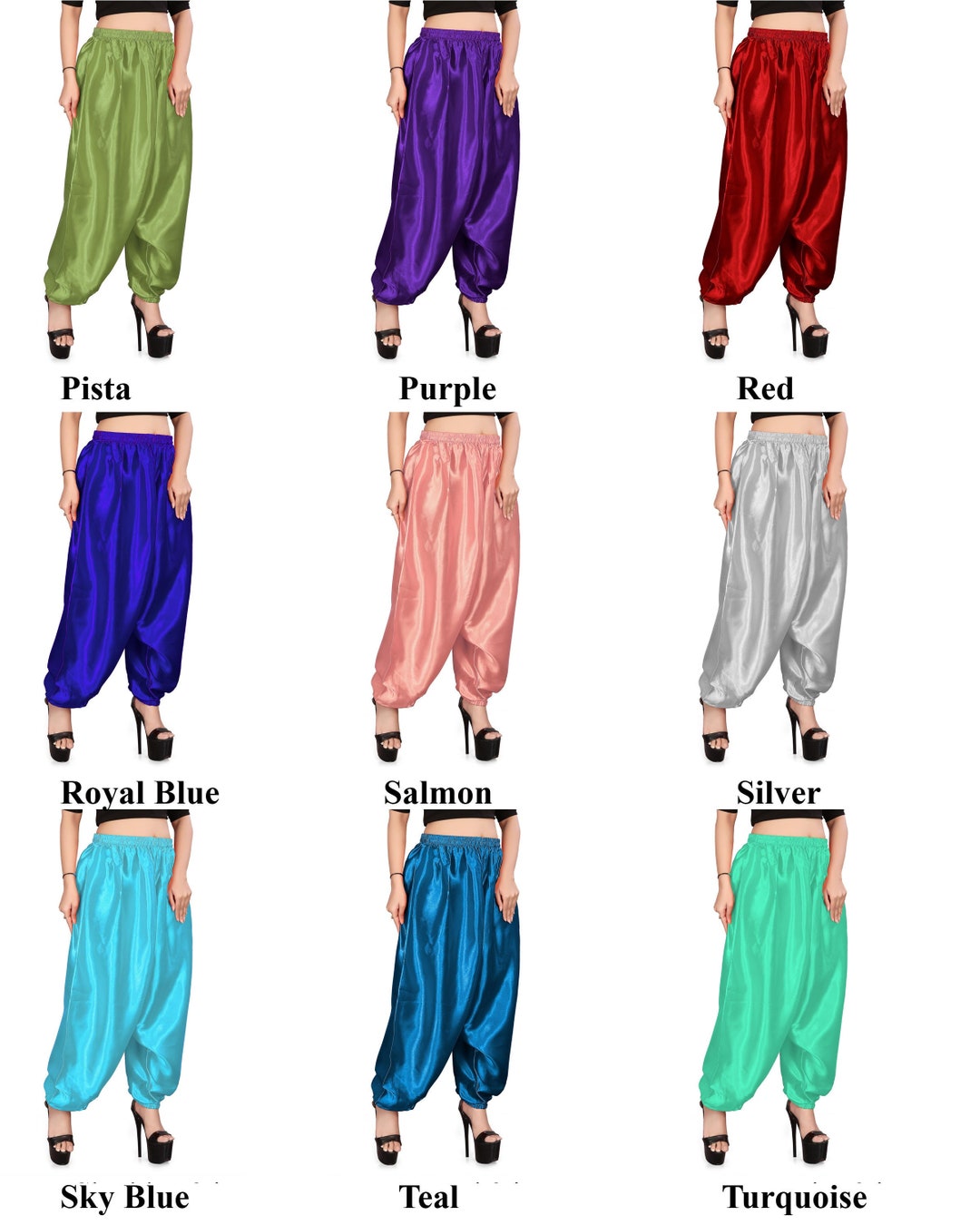 Belly Dance Satin Harem Pant for Women Satin Harem Boohoo Aladdin Harem Yoga Pant S10 - Etsy