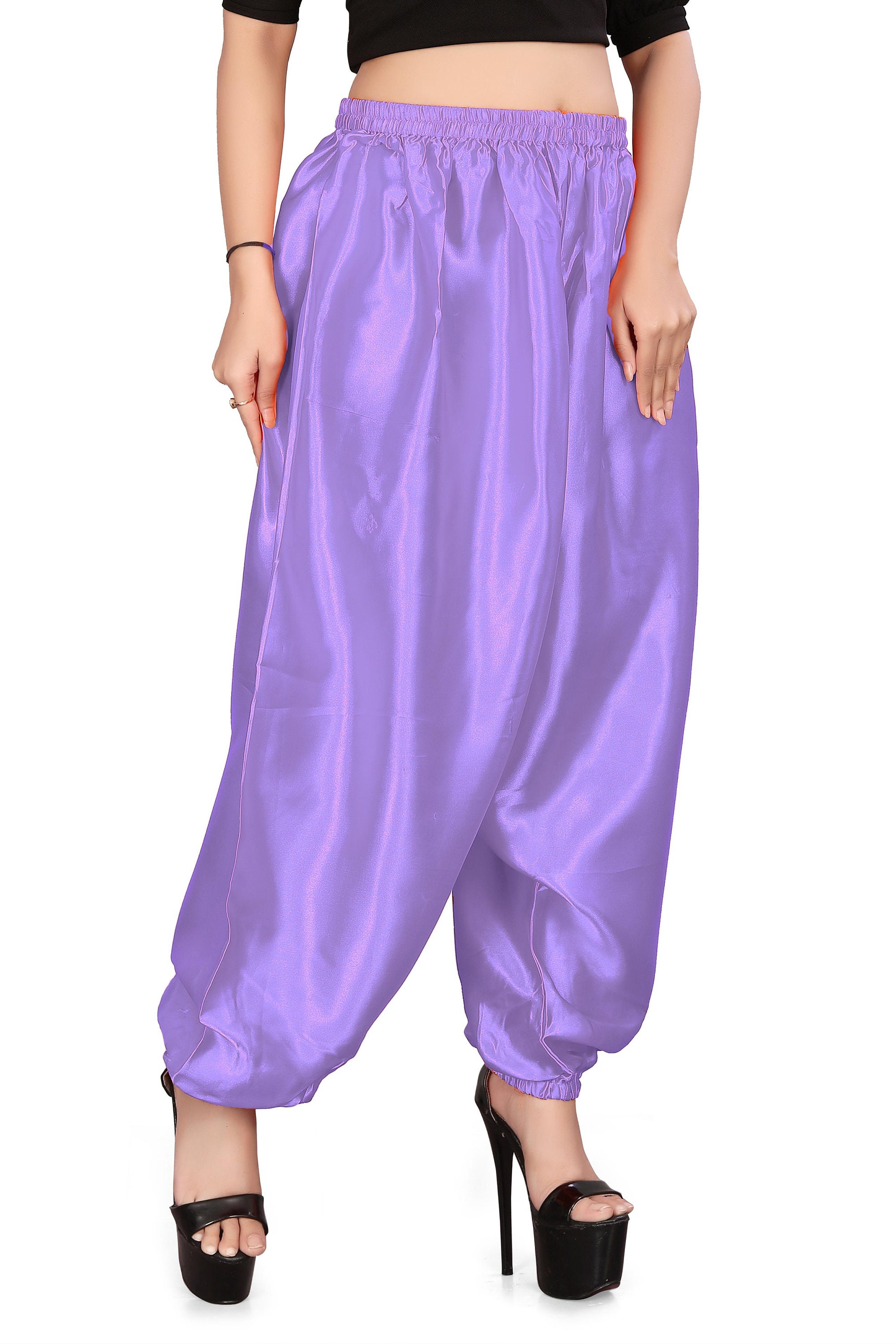 Belly Dance Satin Harem Pant for Women Satin Yoga Pant White Color ...