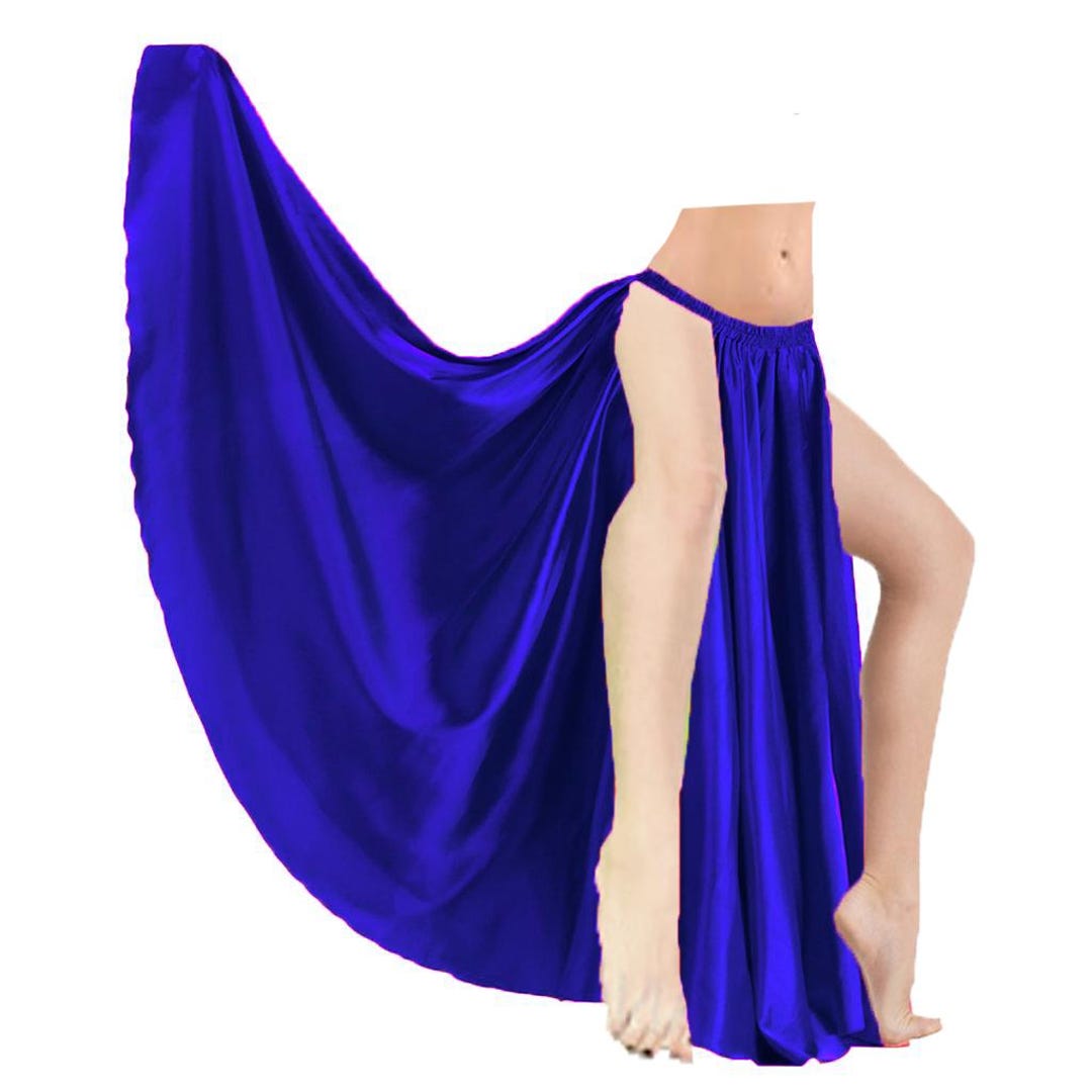 Satin Full Circle Side Slit Skirt for Belly Dancer 41 Color Available ...
