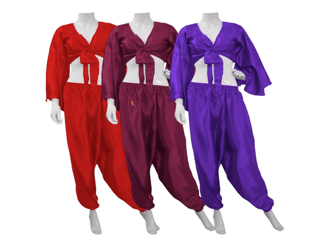 Harem + Ruffle Top Set Women Bardot Ruffle Top + Harem Yoga Pant Two ...