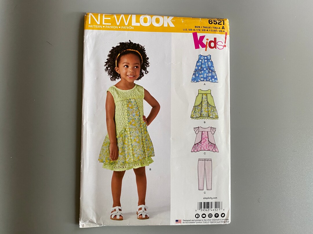 New Look Sewing Pattern - Kids Dress & Leggins / Childs Dress - 3 ...