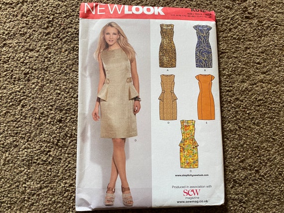 New Look Sewing Pattern Dress 5 Designs 7 Sizes 4 / 6 | Etsy