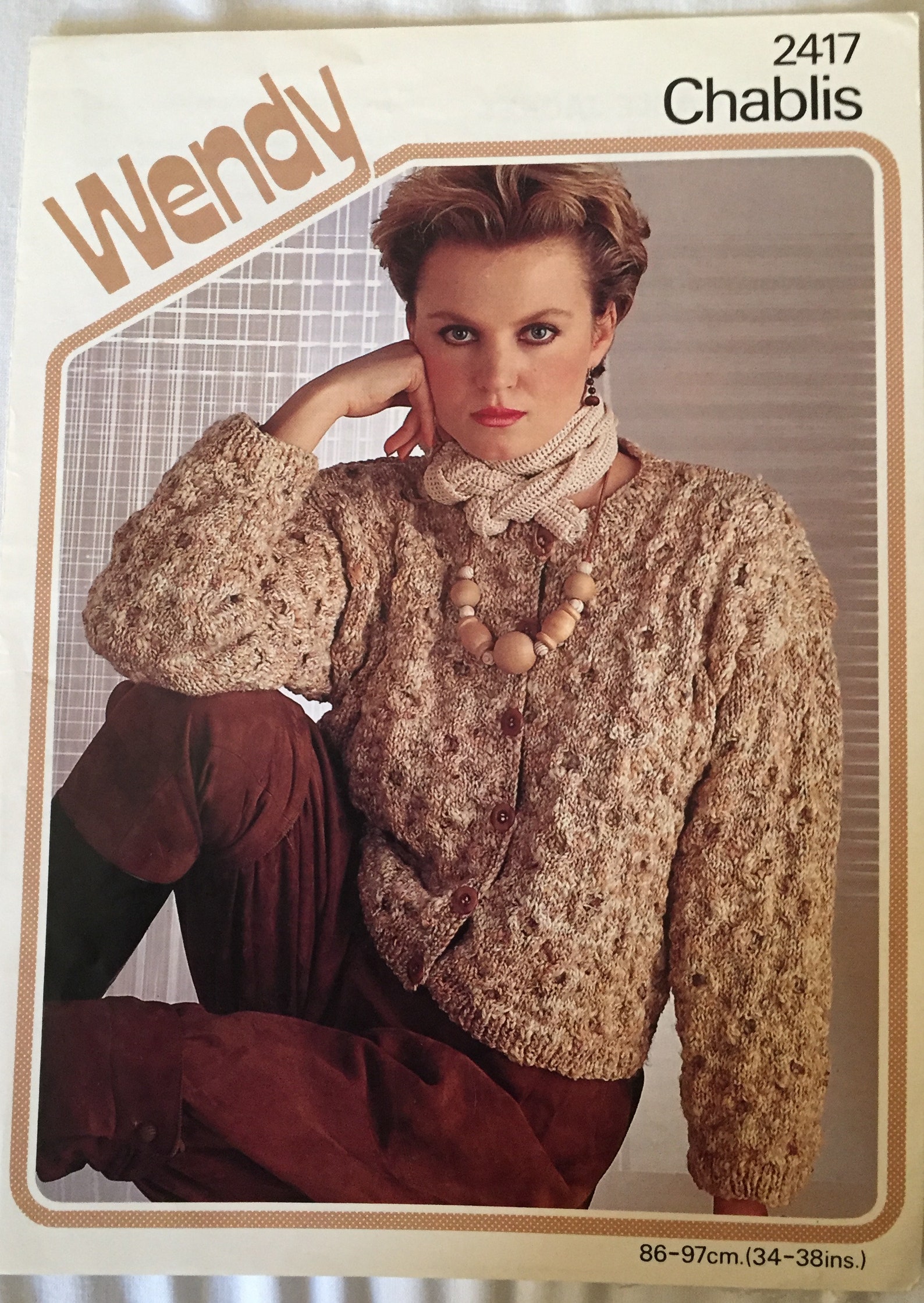 Original Vintage Knitting Pattern - Ladies Cardigan / Jacket in Chunky ...