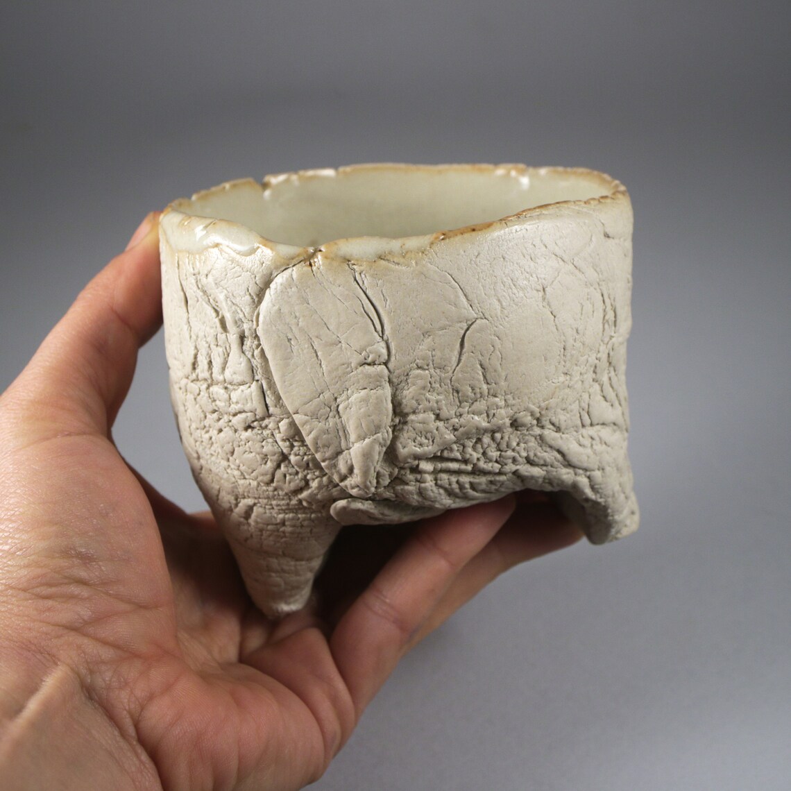White "green Lake Lava" Yunomi or Coffee Cup Handbuilt by Paul Fryman ...