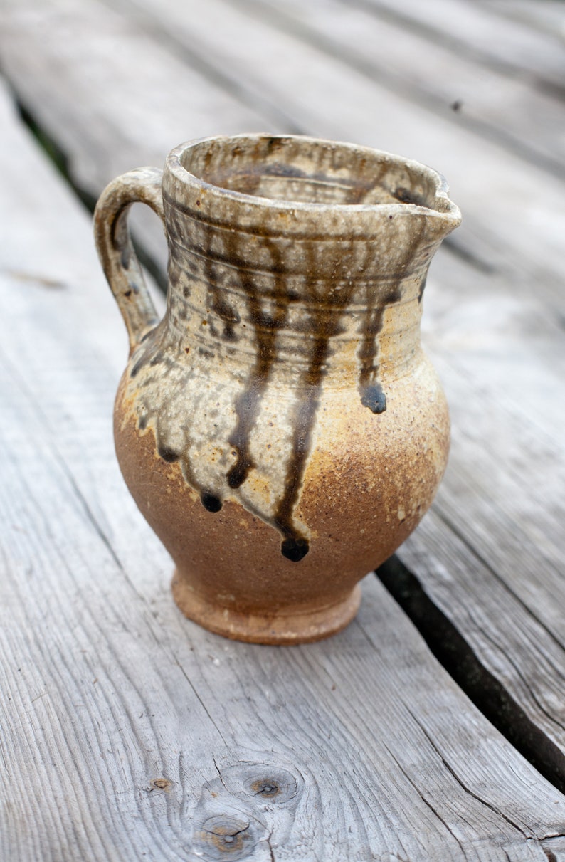 Small Jug, Pottery Pitcher, Woodfired Ash Glazed Ceramic Pitcher by ...