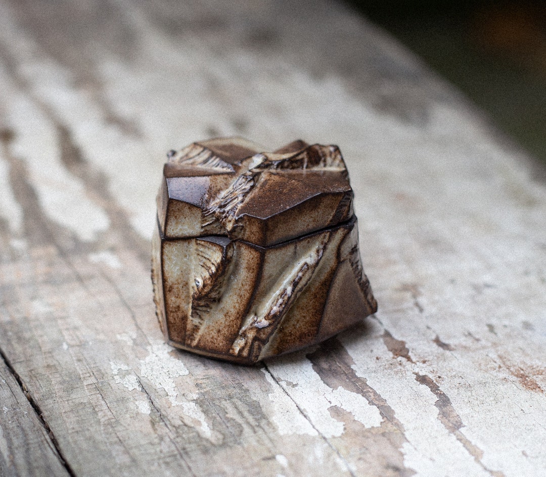 Kurinuki Ceramic Jewelry Box. Handmade Trinket Container. Engagement ...