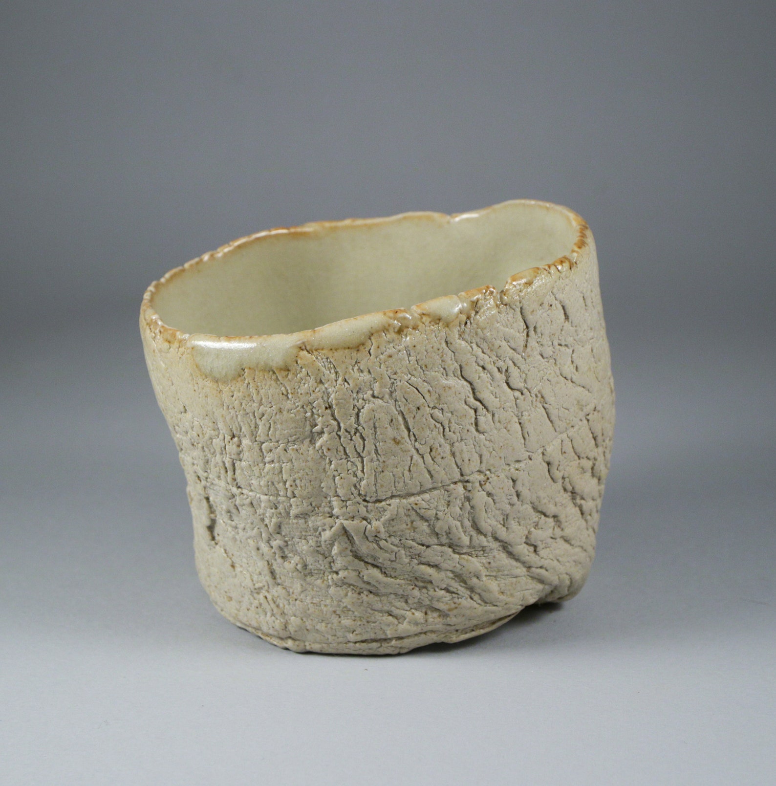 White "green Lake Lava" Yunomi or Coffee Cup Handbuilt by Paul Fryman ...