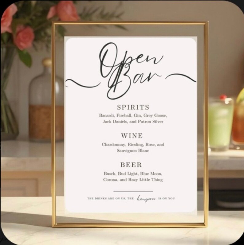 Open Bar Sign - Etsy