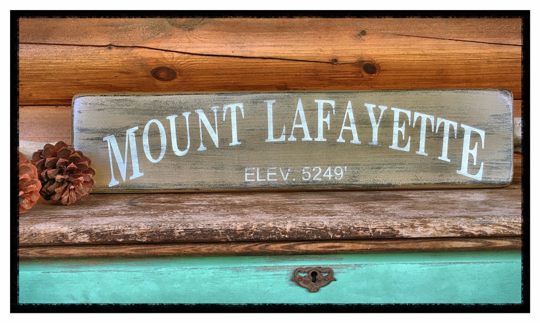 Mt. Lafayette Painted Sign l Mt. Lafayette Wooden Sign l Mt. - Etsy France