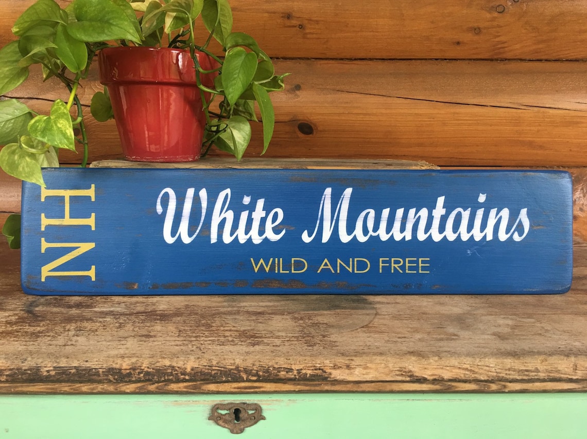 White Mountains Wild and Free Handpainted Sign L White - Etsy