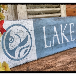 Lake Erie Painted Sign L Lake Erie Wooden Sign L Lake Erie Sign L Lake ...