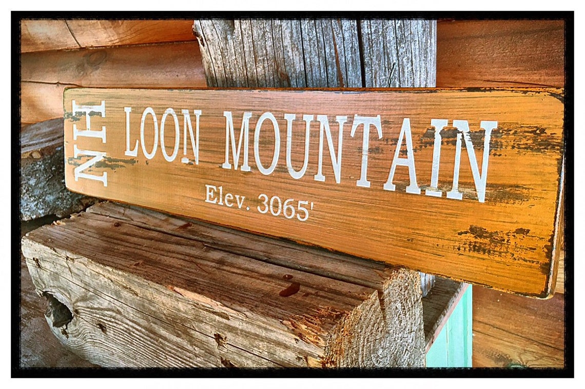 Loon Mountain NH Sign - Etsy