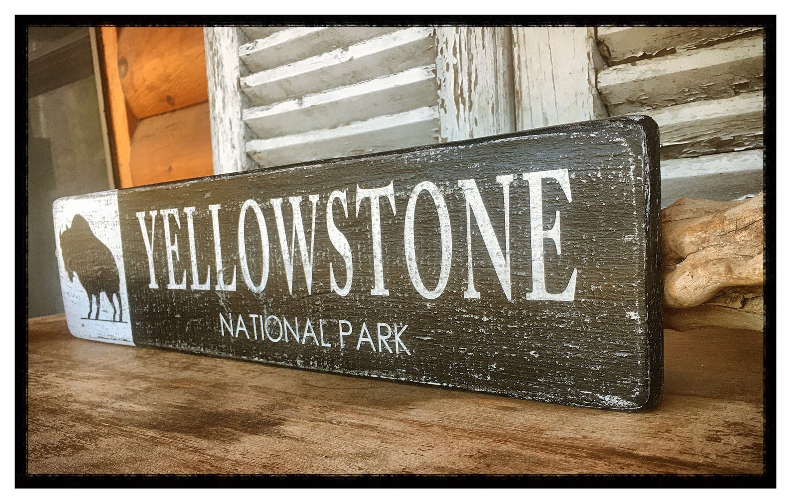 Yellowstone Sign L Yellowstone National Park Sign L Yellowstone Wooden ...