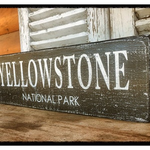 Yellowstone Sign L Yellowstone National Park Sign L Yellowstone Wooden ...