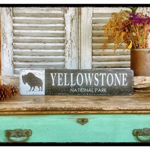 Yellowstone Sign L Yellowstone National Park Sign L Yellowstone Wooden ...