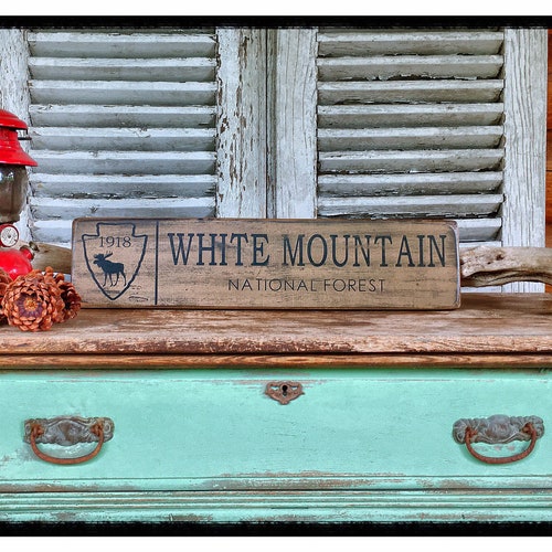 White Mountain National Forest Painted Sign L White Mountain | Etsy