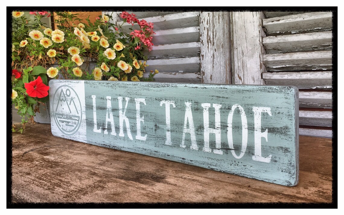 Lake Tahoe Painted Sign L Lake Tahoe Wooden Sign L Lake Tahoe - Etsy