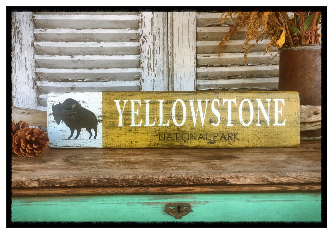 Yellowstone Sign L Yellowstone National Park Sign L - Etsy