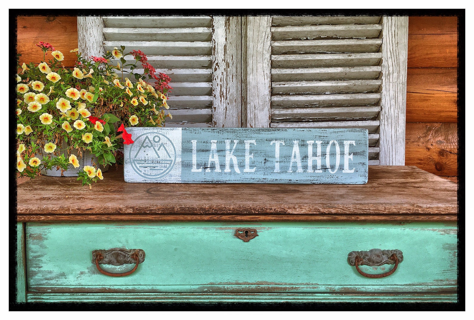 Lake Tahoe Painted Sign L Lake Tahoe Wooden Sign L Lake Tahoe - Etsy
