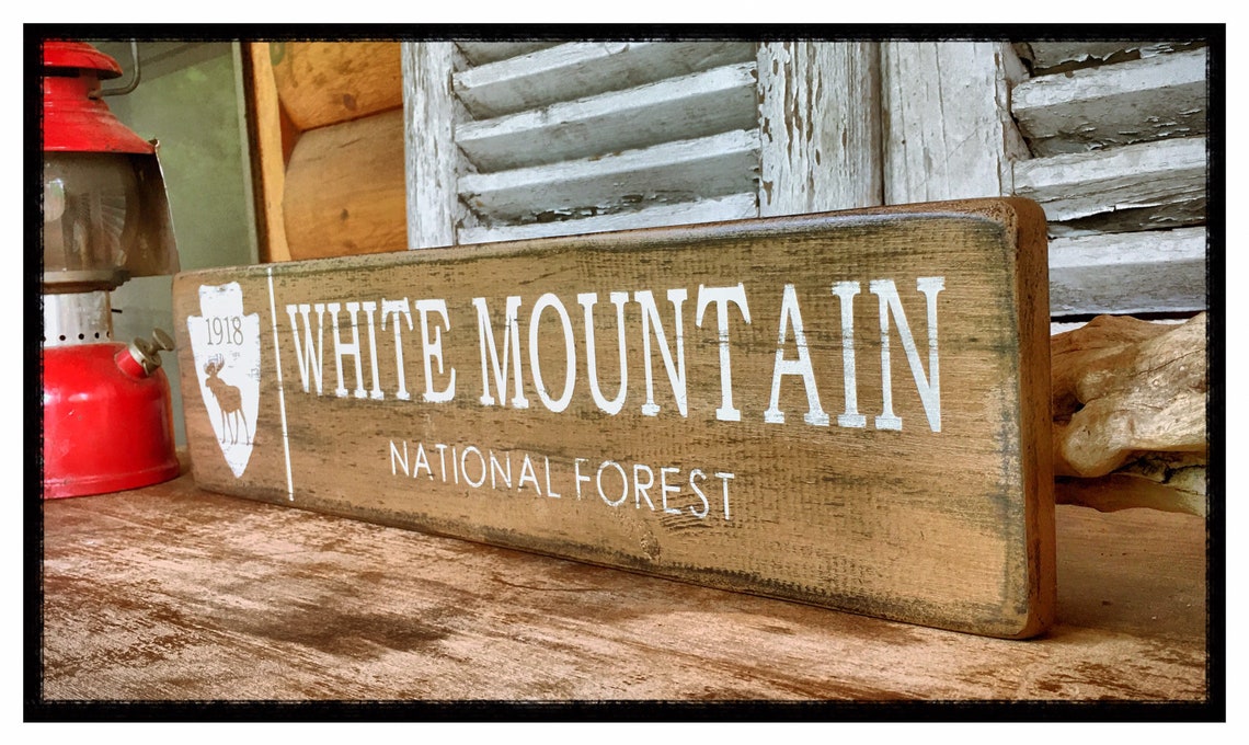 White Mountain National Forest Painted Sign L White Mountain | Etsy