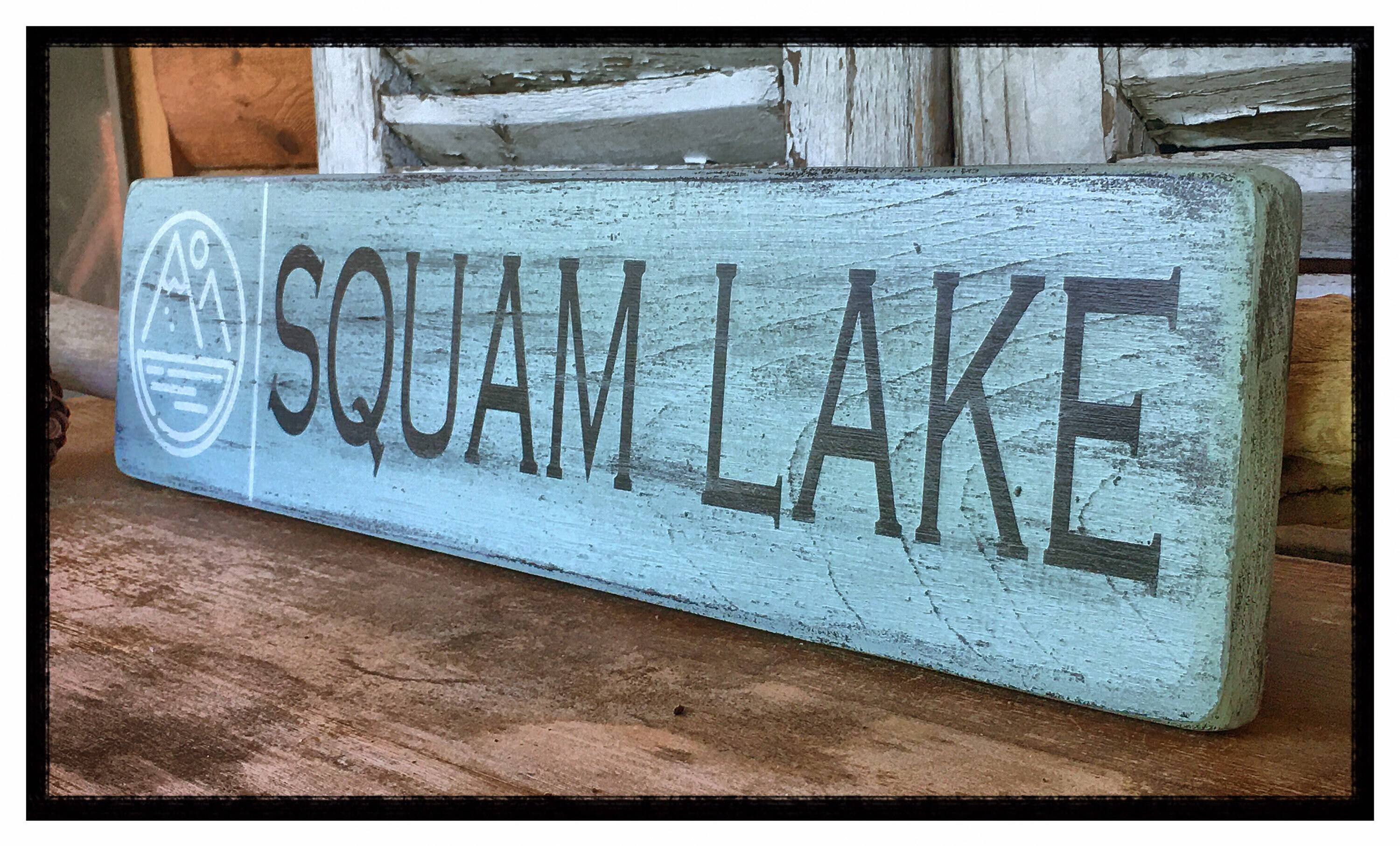 Squam Lake Painted Sign L Squam Lake Wooden Sign L Squam Lake Sign L ...
