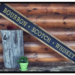 Bourbon Scotch & Whiskey Sign - Etsy
