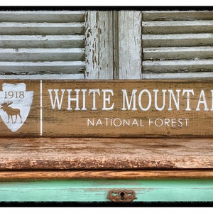 White Mountain National Forest Painted Sign L White Mountain - Etsy