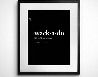Wackado Definition Italian Slang Funny Print Funny Quotes - Etsy