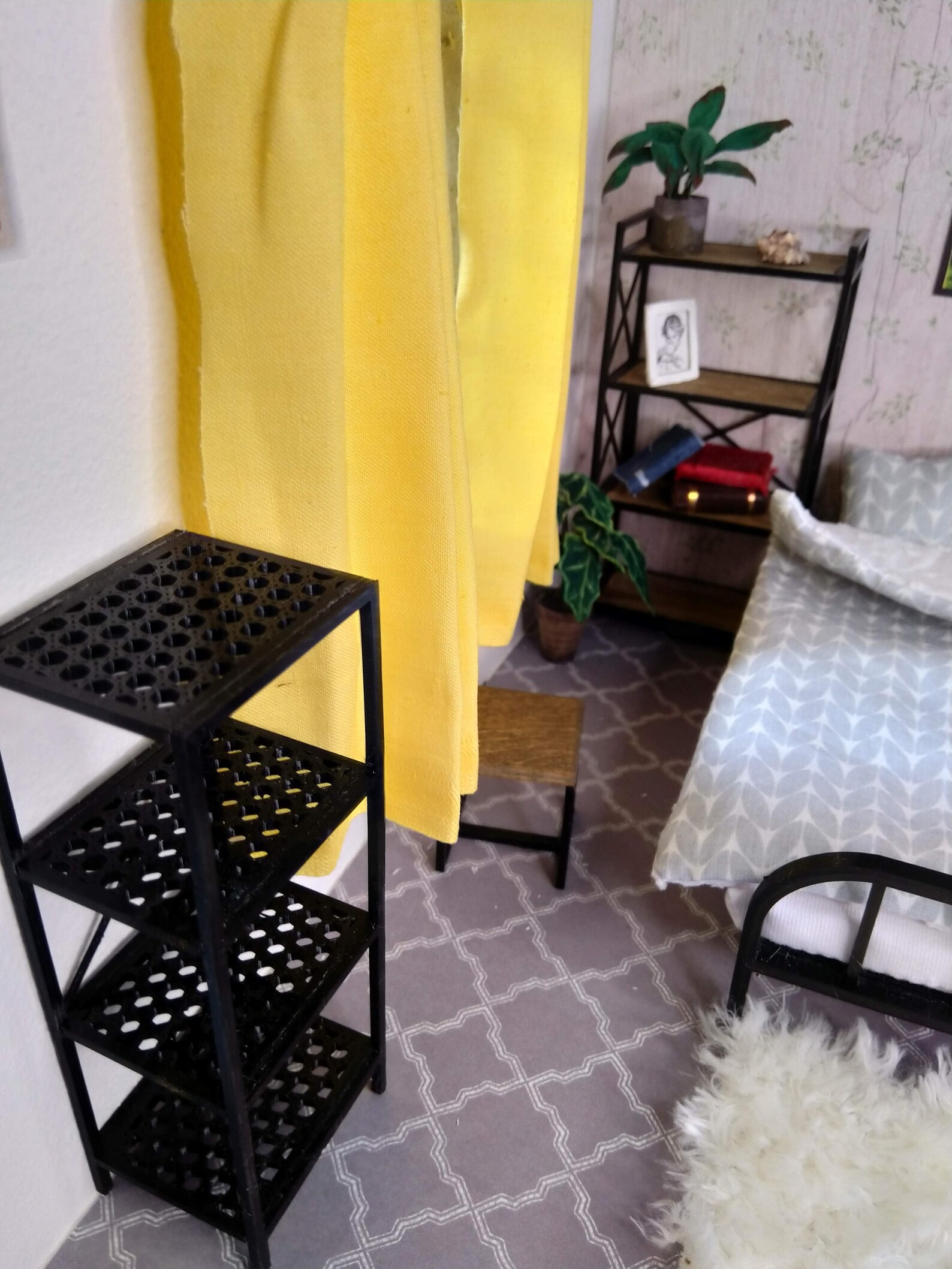 Modern dollhouse rack shelving / dolls furniture / modern loft | Etsy