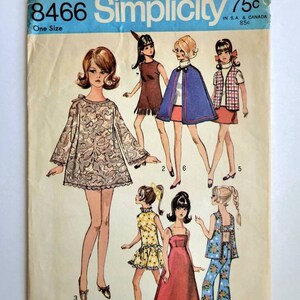 BARBIE and Maddie Mod Clothes Simplicity 8466 Vintage Sewing - Etsy