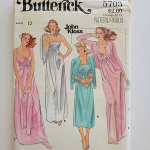 UNCUT Butterick 5703, JOHN KLOSS Gown and Jacket, Size 12, Evening Wear ...
