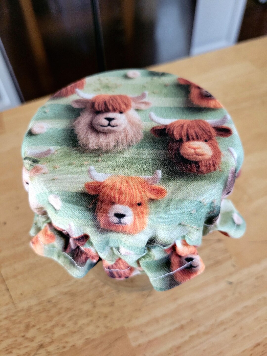 Highland Cow Sourdough Jar Cover Reversible Cotton, Breadmaking ...