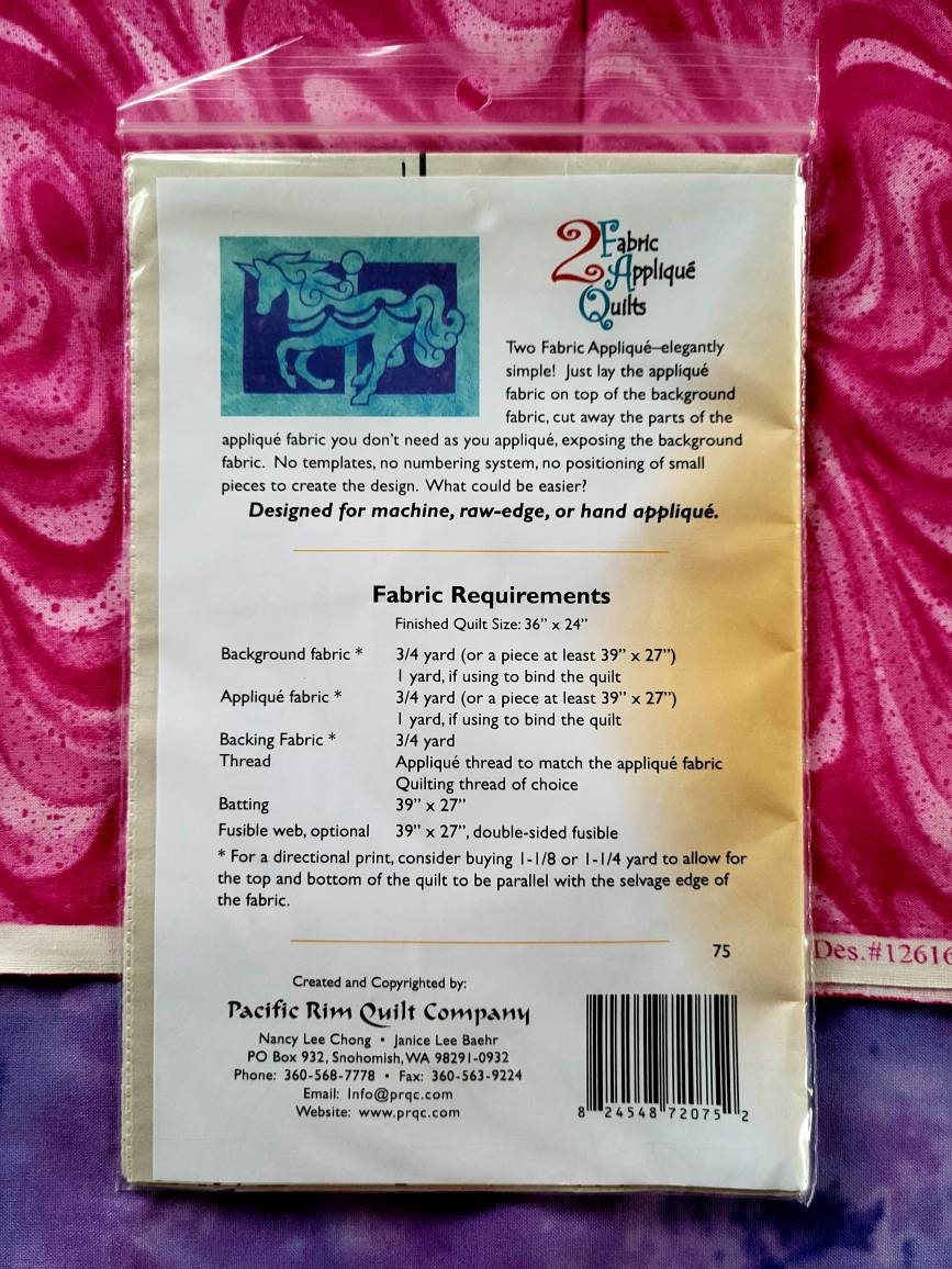 Carousel Horse Applique Quilt Kit: Pattern AND Quilting Cotton | Etsy