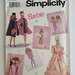 BARBIE Clothes, Simplicity 7601, Vintage Sewing Pattern 11 1/2 Fashion ...