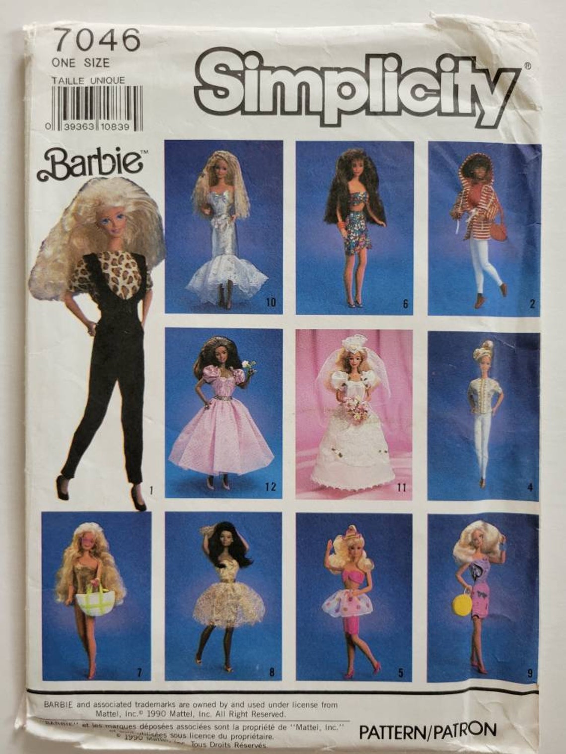 BARBIE Clothes Simplicity 7046 Vintage Sewing Pattern 11 - Etsy