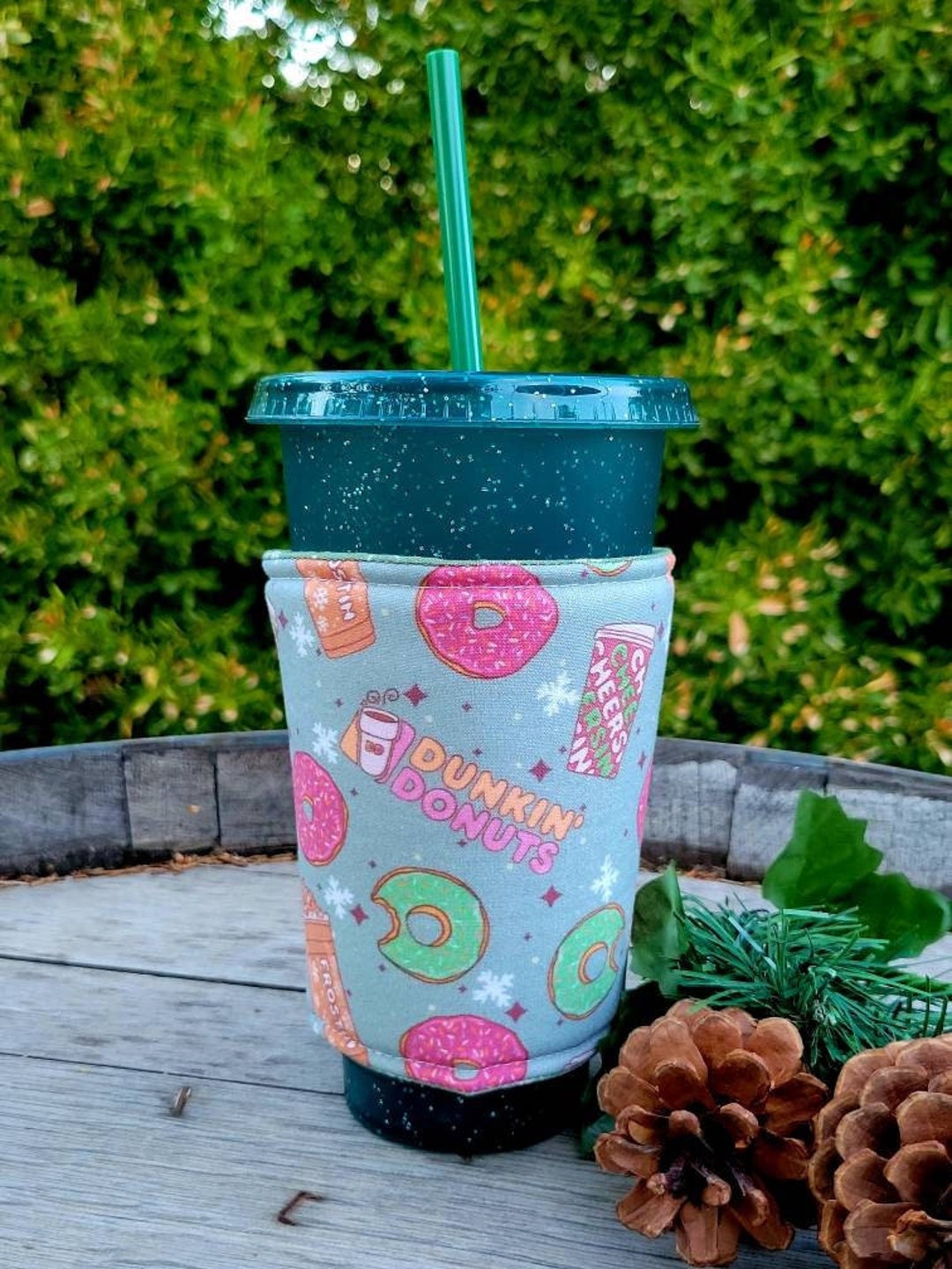 Winter Dunkie Junkie Coffee Cozy, Iced OR Hot Insulated Sleeve ...