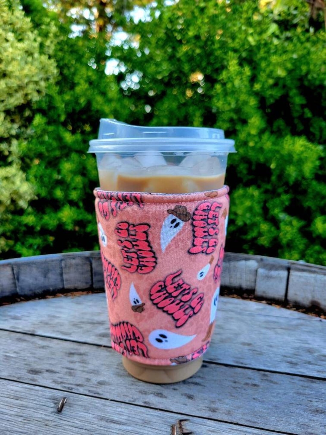 Let's Go Ghouls Coffee Cozy Iced OR Hot Insulated Sleeve, Reversible ...