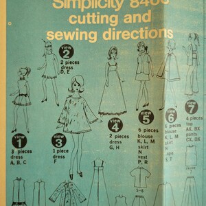 BARBIE Clothes, Simplicity 8466, Vintage Sewing Pattern 11 1/2" Fashion Doll Clothes, Partially ...