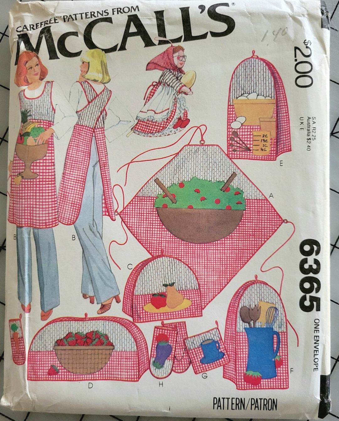 UNCUT Sewing Pattern, Mccalls 6365, Vintage 70s Cross Back Apron ...