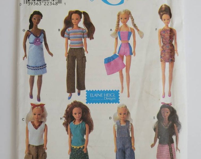 BARBIE Clothes, Simplicity 7601, Vintage Sewing Pattern 11 1/2 Fashion ...