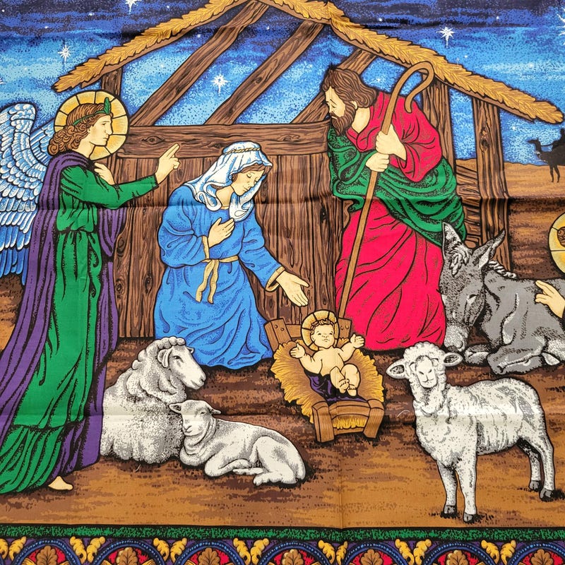 Cranston Nativity Fabric - Etsy