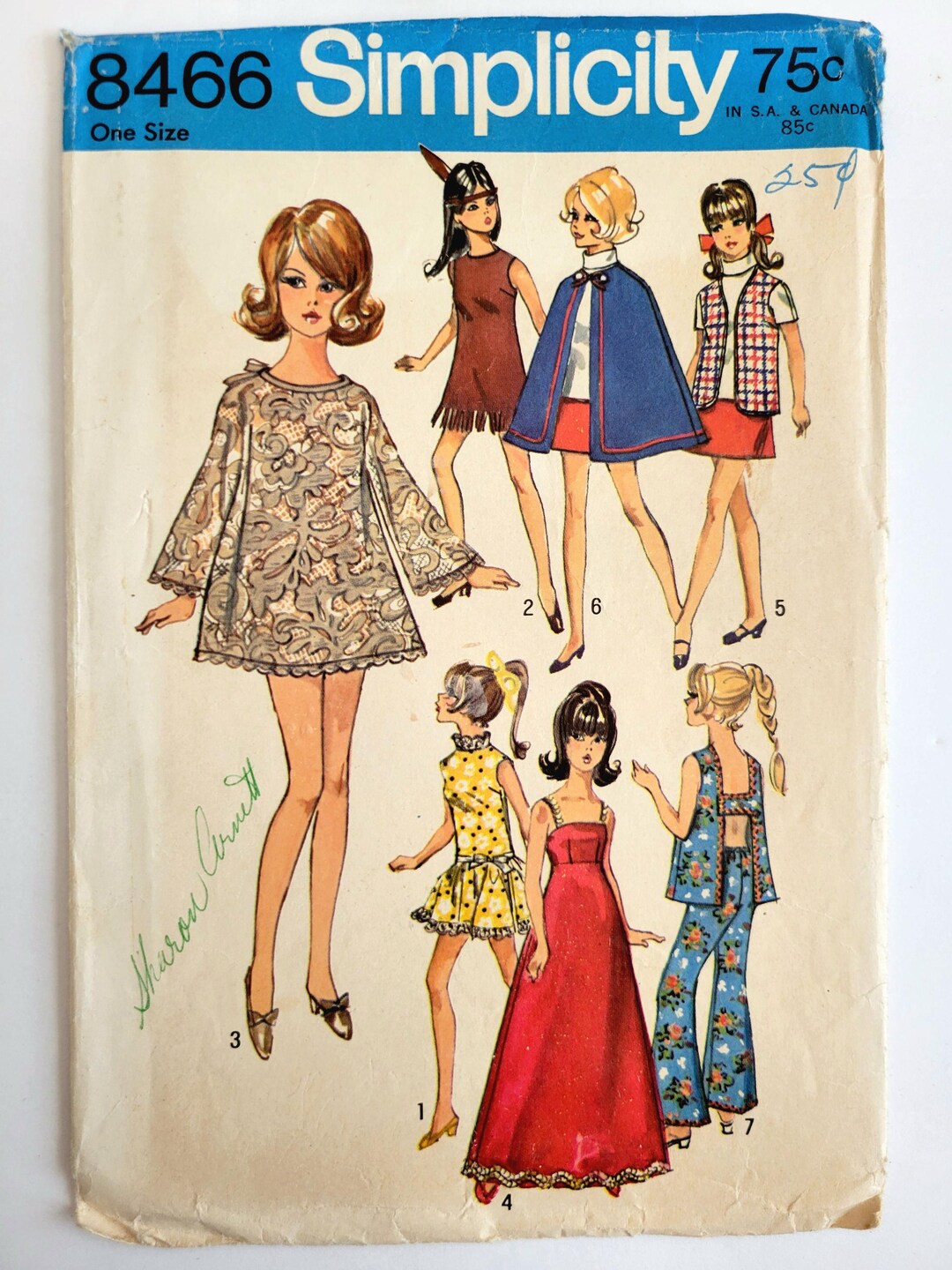 BARBIE Clothes, Simplicity 8466, Vintage Sewing Pattern 11 1/2" Fashion Doll Clothes, Partially ...